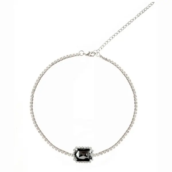 MAISON DE GALA Luna Crystal Necklace - Black