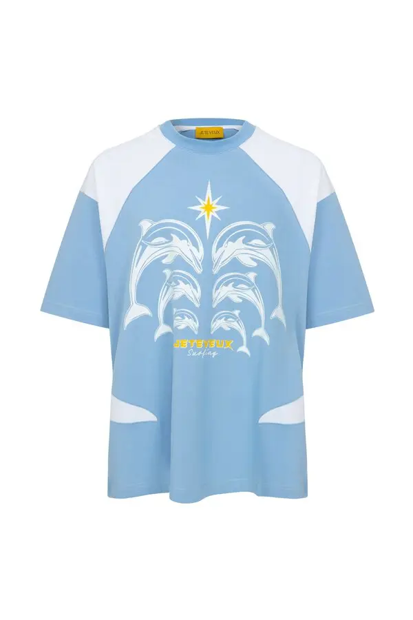 JE TE VEUX Off Shore Dolphin Printed T-shirt