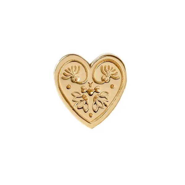 LEE RENEE Wildflower Heart Lapel Pin - Gold