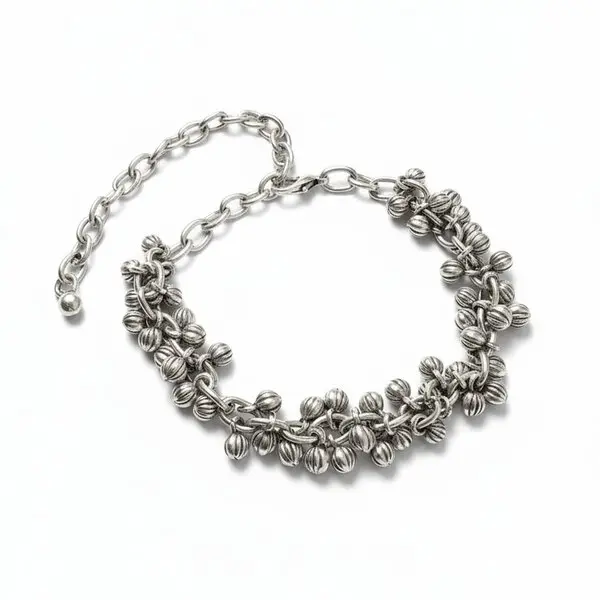BY VIRGO Thalyn -plated Beaded Bracelet - Silver