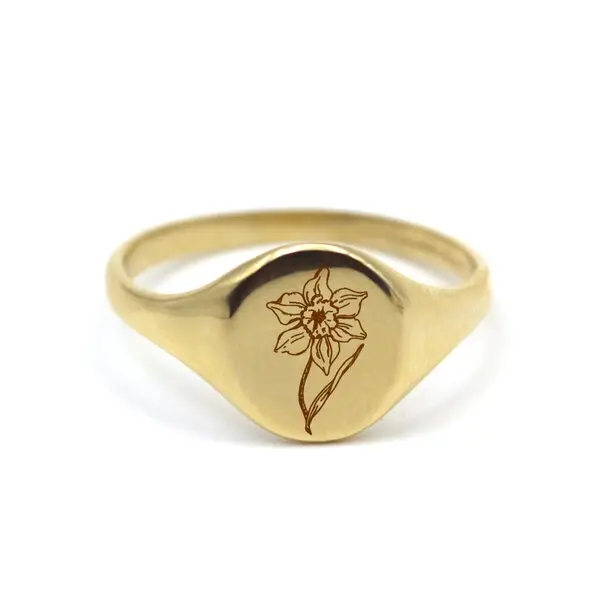 VICSTONENYC FINE JEWELRY Daffodil Flower Ring - Gold