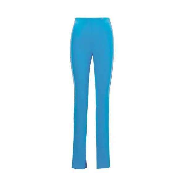 NISSA Embellished High-waisted Pants - Blue