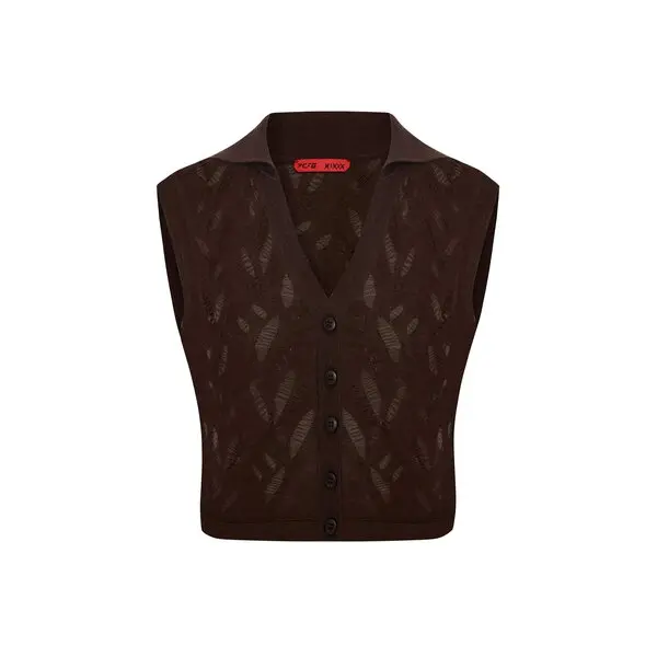 PCFG Cropped Knit Vest - Brown