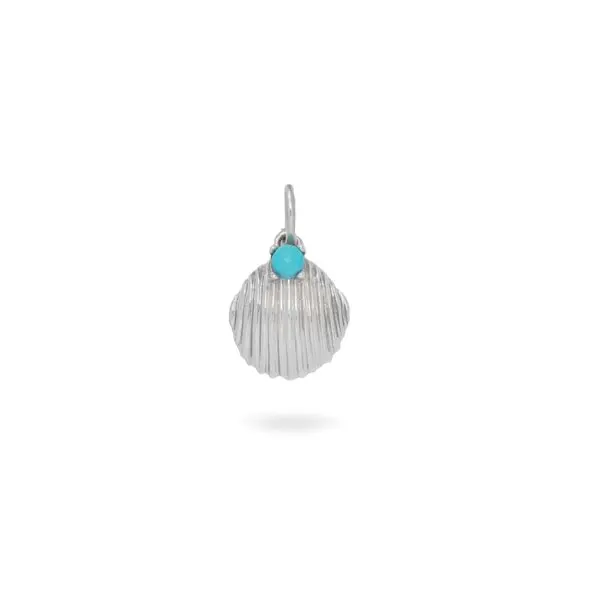 ZOHREH Sterling Silver Turquoise Shell Pendant - Blue/silver