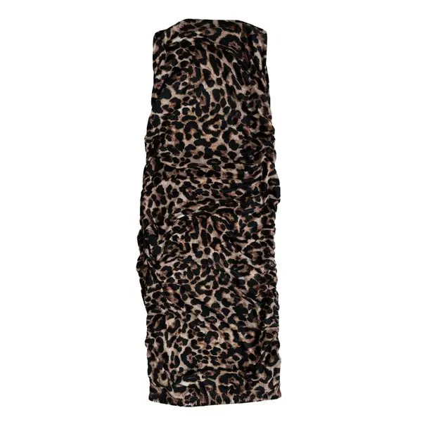 CIRCULAR PATH Leopard Print Ruched Skirt