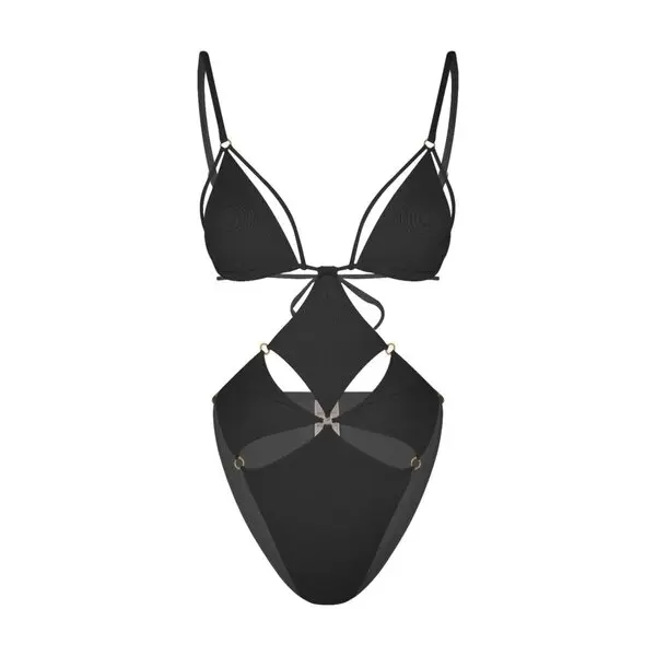 MAHOGANY COAST SWIM Flirt Diamond Cut-out One-piece Swimsuit - Black
