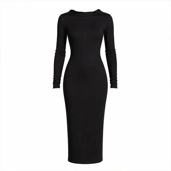 THE ETHOS STUDIO Sarah Midi Dress - Black