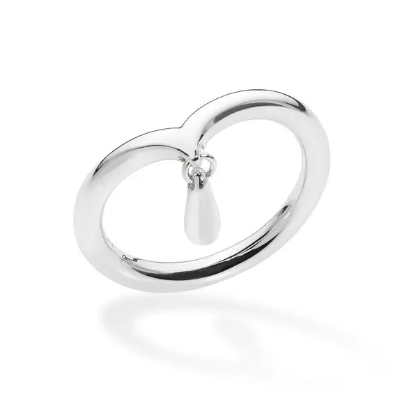 LUCY QUARTERMAINE Sterling Mini Drop Ring - Silver