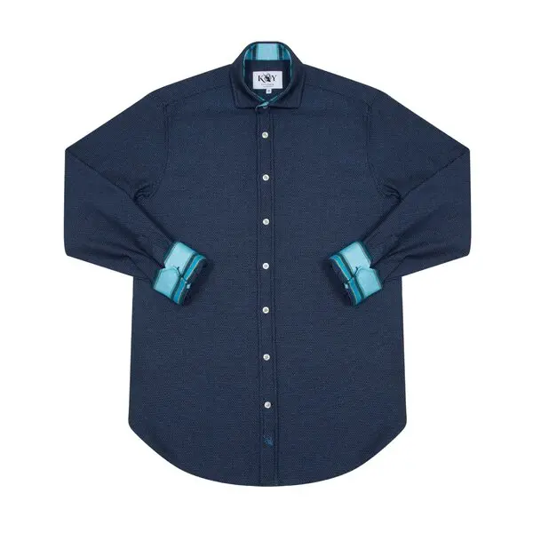 KOY CLOTHING Navy Basketweave Knit