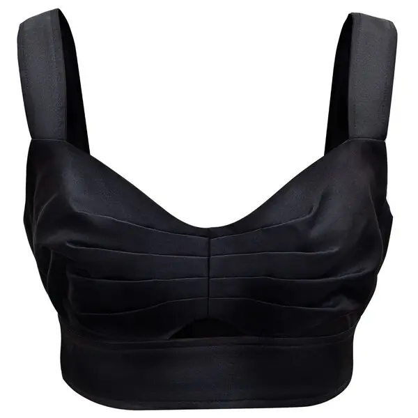 SMART AND JOY Taffeta Top- Bra - Black