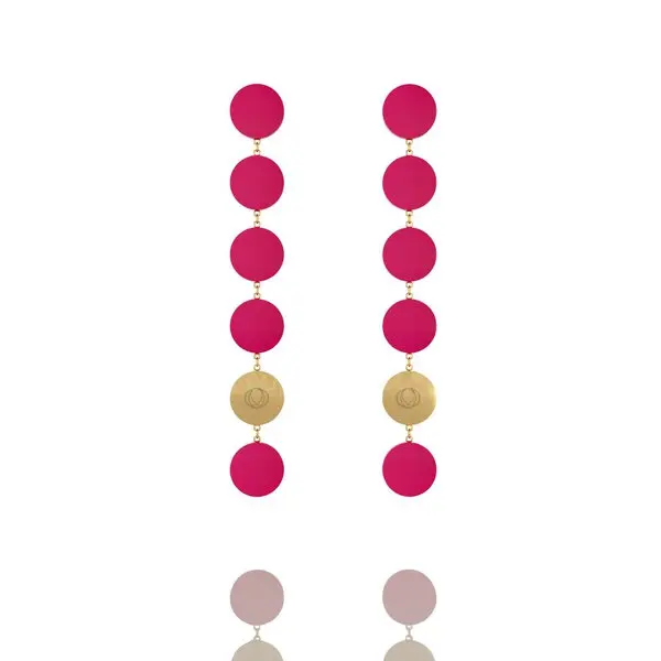 THE ROSE One Drops Pendant Earrings - Pink/gold