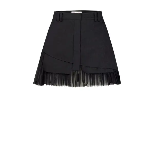 PCFG Pleated Skirt With Tulle Hem