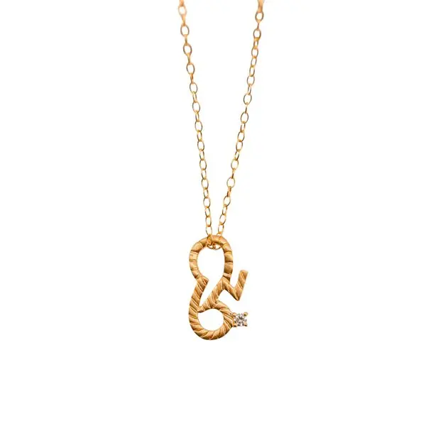 CLAIRE HILL DESIGNS Brave Shorthand Charm Necklace - Gold