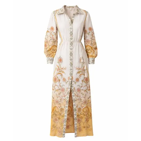 RAISHMA Briar Dress Printed Cotton Cambric Maxi Dress With Belt
