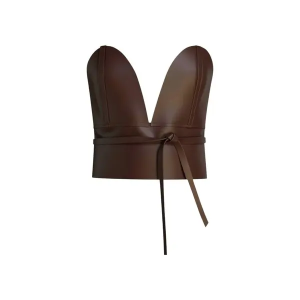 CIRCULAR PATH Wrap Corset Belt - Brown