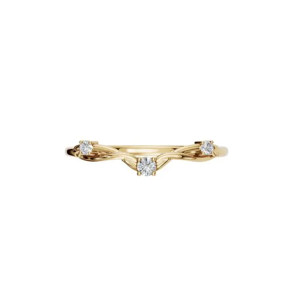 AYA FINE JEWELRY 18k Gold Curved Ring With Lab-grown Diamonds - White/rose Gold/yellow