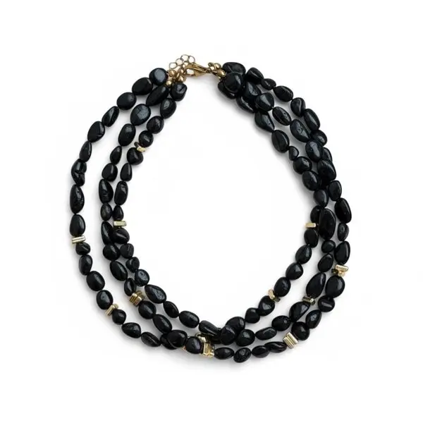 LA PLUIE JEWELLERY Nocturna Onyx Necklace - Black