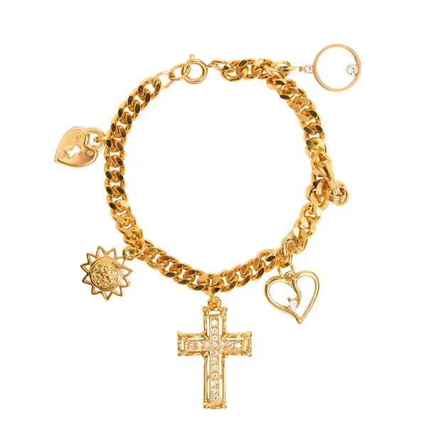 CARAMEL VINTAGE JEWELLERY Charm Curb Bracelet - Gold