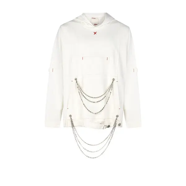 PCFG Chain Detail Hoodie - White