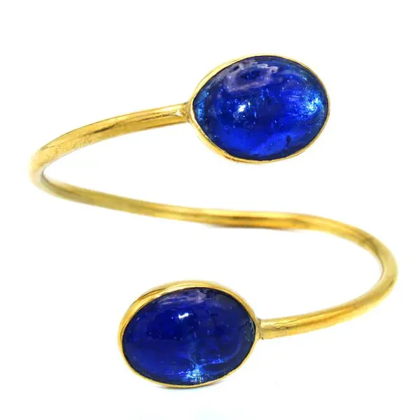 LALA SALAMA Hand-crafted Brass Bangle - Gold