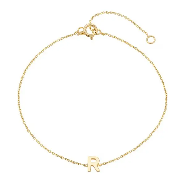 POSH TOTTY DESIGNS 9ct Solid Initial Charm Bracelet - Gold