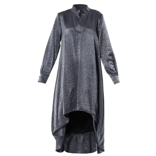 METAMORPHOZA Metallic High-low Dress