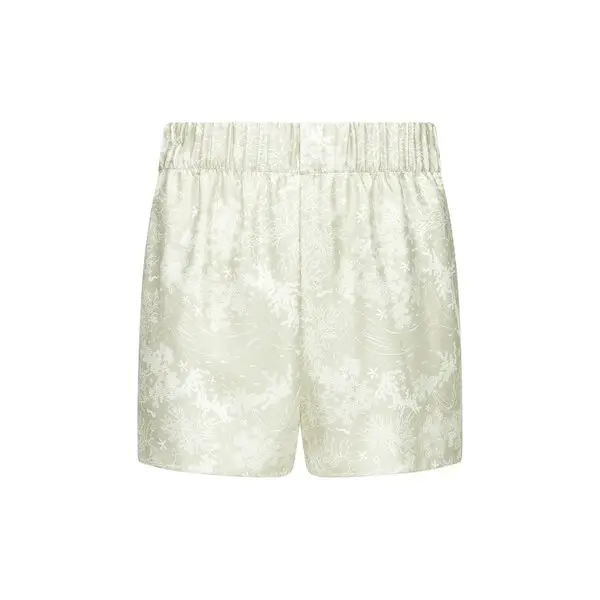 LILY ROU Printed Silk Relaxed Shorts