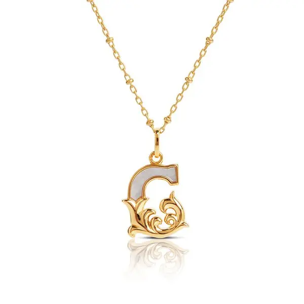 KASUN LONDON Plated Initial Pendant Necklace - Gold
