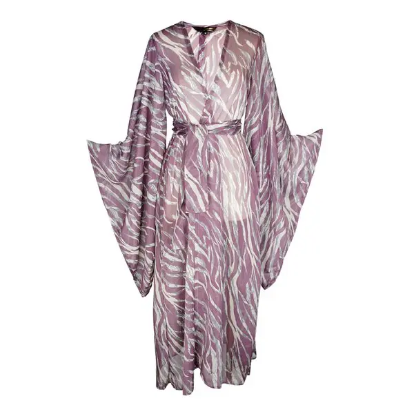 JENNAFER GRACE Etosha Zebra Print Kimono - Pink