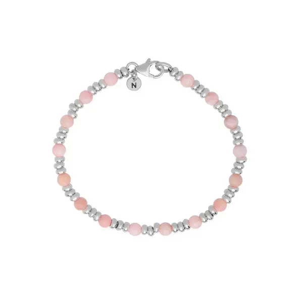 NELLOU JEWELLERY Pink Opal Bracelet - Silver/pink