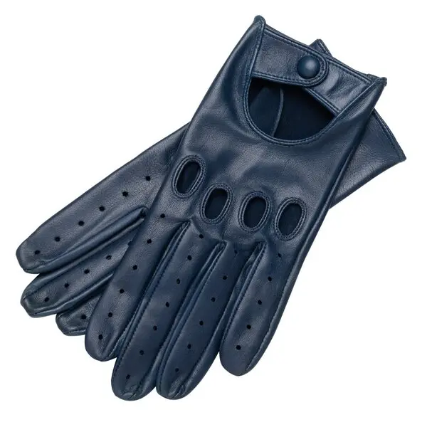 1861 GLOVE MANUFACTORY Arezzo Leather Driving Gloves - Blue