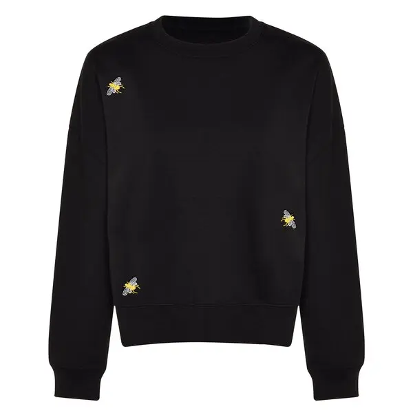 INGMARSON Bee Embroidered Relaxed Fit Sweatshirt