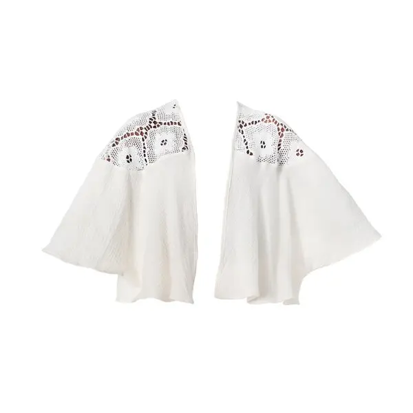 ITALIA A COLLECTION Neutrals Seashell Crochet Cape - White