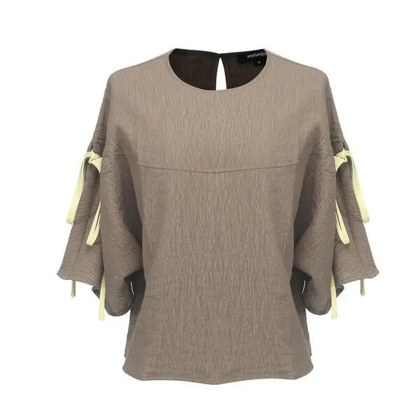 SMART AND JOY Tulip Sleeves Crop Top