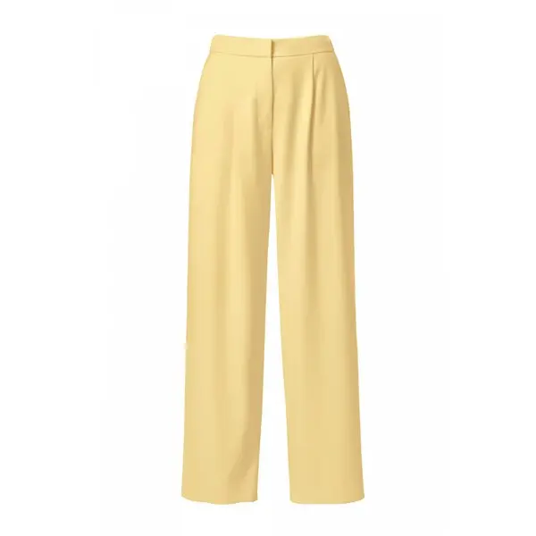 AGGI BY HALEWSKI Omena Butter Wide Leg Trousers With Slits