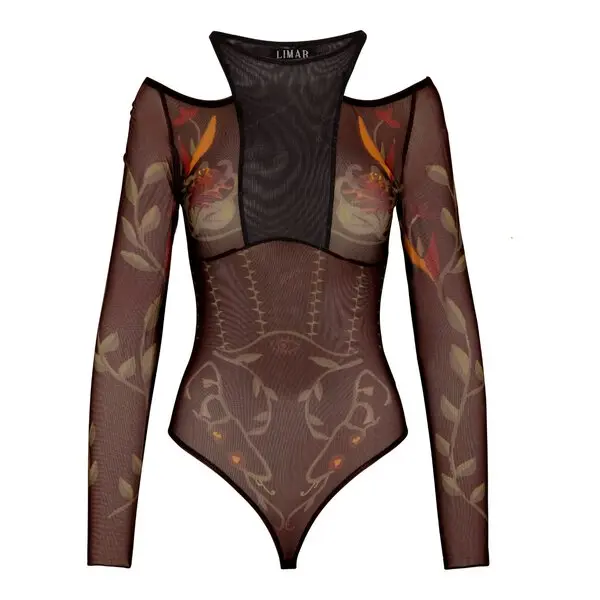 LIMAR Floral And Thorn Print Bodysuit