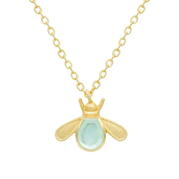 MARCIA MORAN Bumble Bee Pendant Necklace - Blue