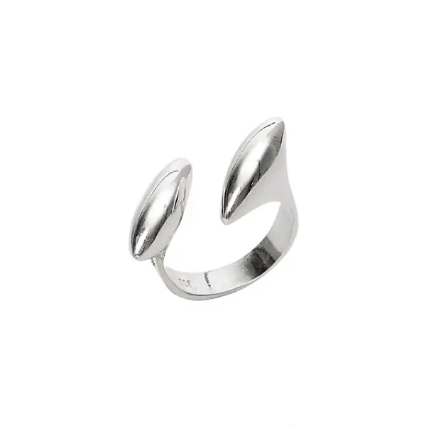 SPERO LONDON Double Marquise Sterling Adjustable Ring - Silver