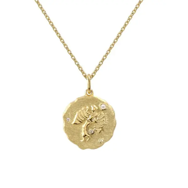 HYE JANE JEWELRY Virgo Zodiac Pendant Necklace - Gold