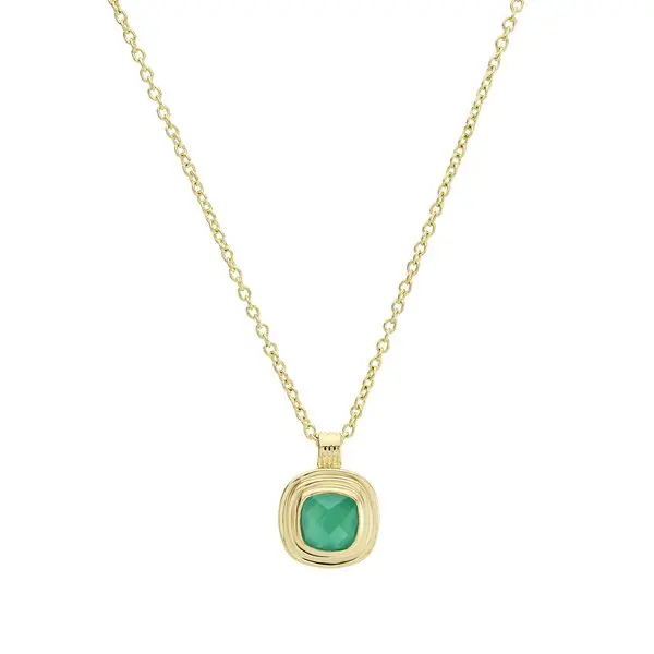 AUREE JEWELLERY California Cushion Onyx Pendant Necklace - Green