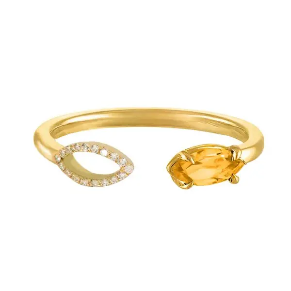 AUGUSTINE JEWELS Citrine And Diamond Ring - Gold/yellow