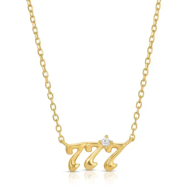 ZEPPLIN THE LABEL Angel Number 777 Pendant Necklace - Gold