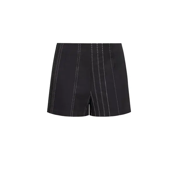 MAYAMU Sable Mini Shorts With Asymmetric Stitch