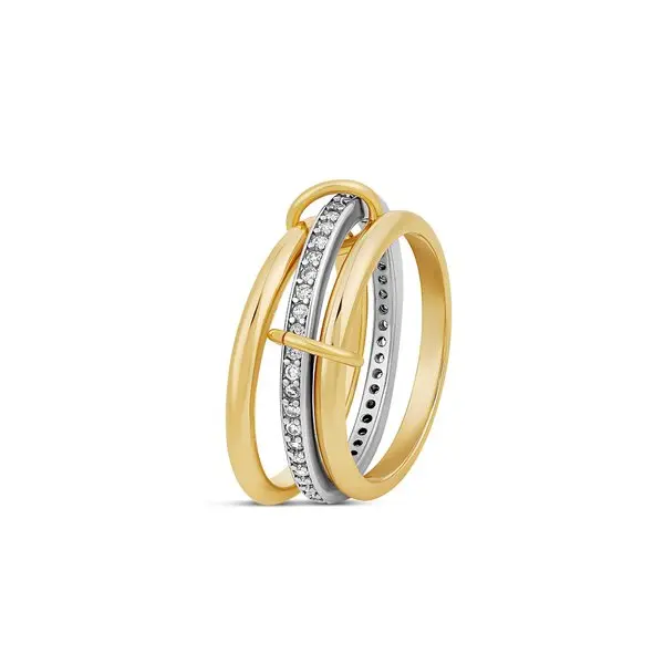 SHYMI Multi Interlocking Band Ring - Gold/silver