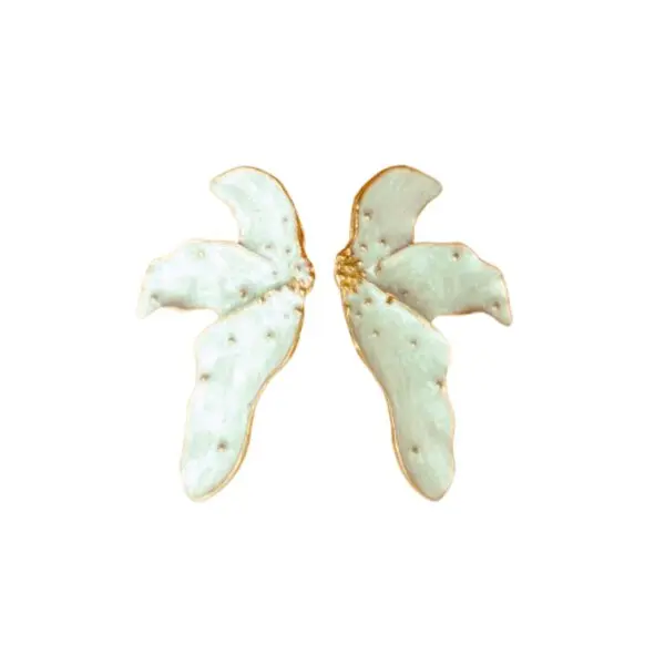 ROZ Lila Enamel Drop Earrings - White