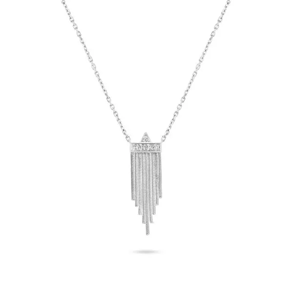 MEULIEN Mini Tassel Vermeil Necklace - Silver