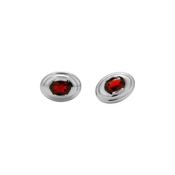 SEREIA OFFICIAL Rosalie Garnet Earrings - Silver