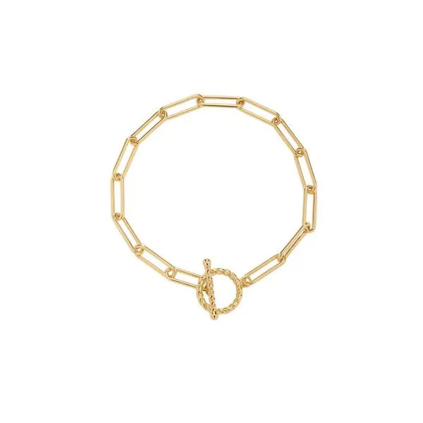 VANCHI Paperclip Toggle Bracelet - Gold