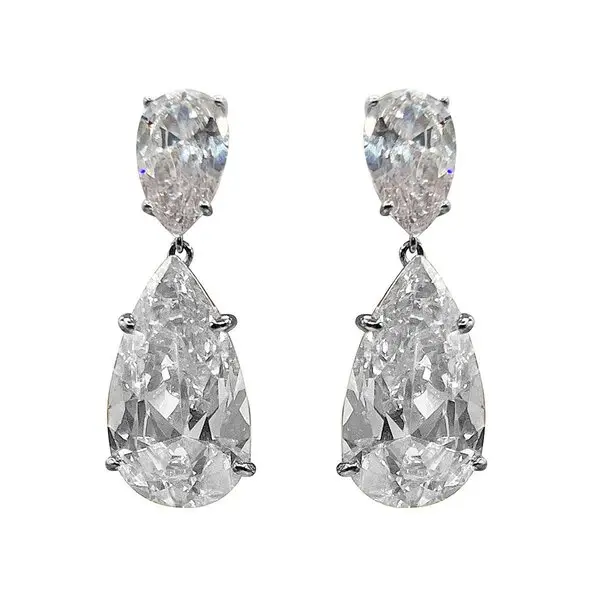 MICHAEL NASH JEWELRY Large Pear Drop Clip On Earrings - Gray