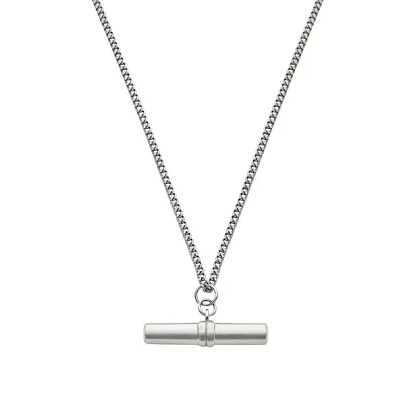 BERMUDA WATCH COMPANY Maivelle Blair T-bar Curb Chain Necklace - Silver